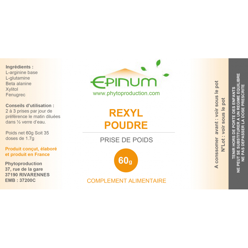 Complément alimentaire pour grossir : Rexyl poudre - Phytoproduction
